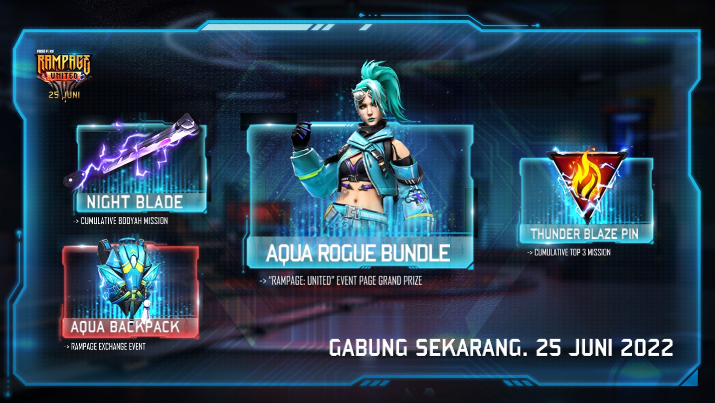 Cara mendapatkan skin FF gratis Bundle Aqua Rogue | ONE Esports Indonesia