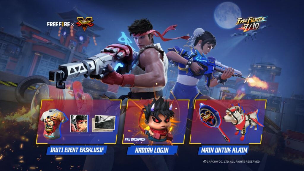 Kolaborasi Free Fire x Street Fighter V dimulai! Ini deretan hadiahnya ...