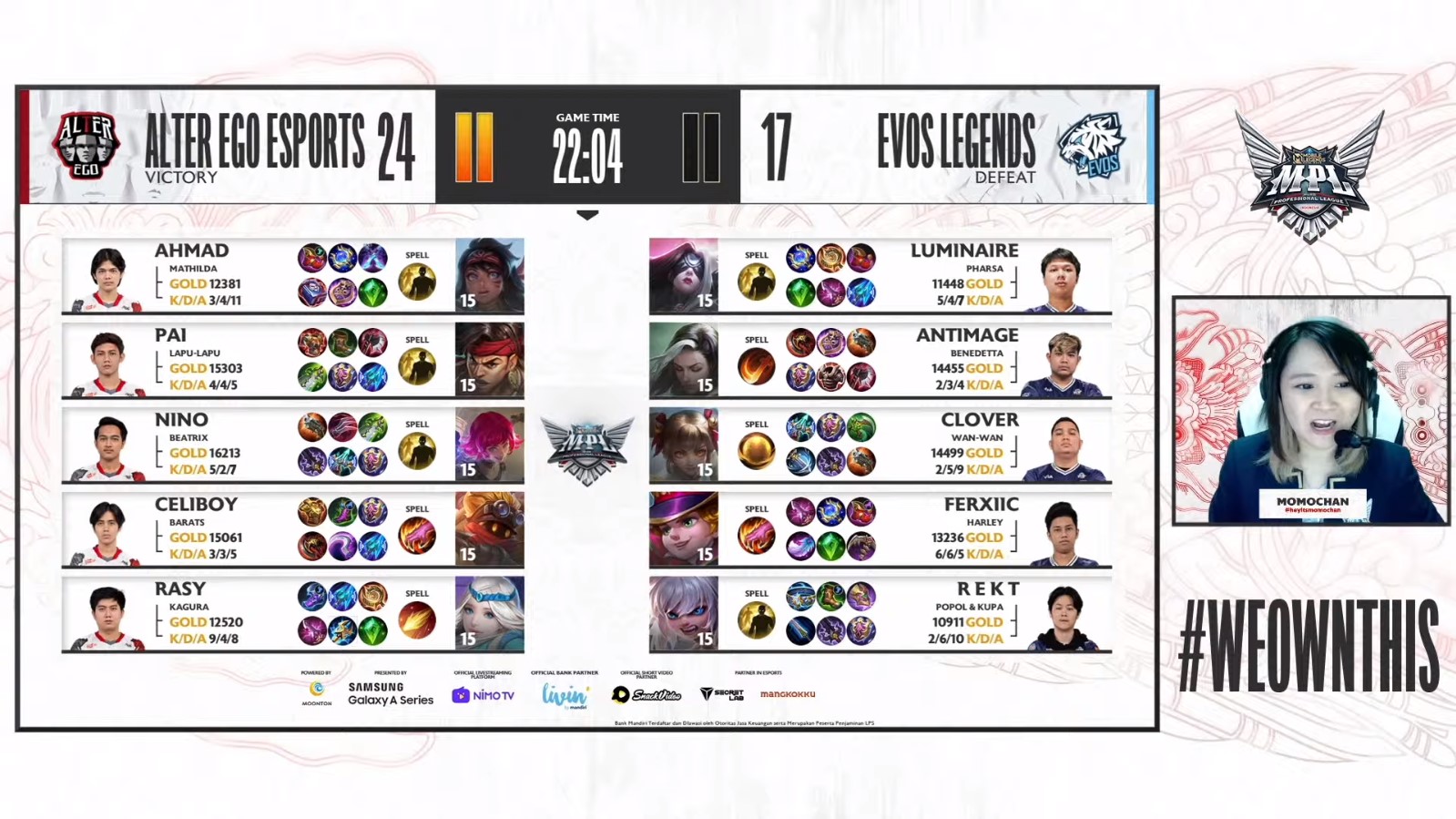 Nino: 'Komunikasi dan kesabaran adalah kunci kemenangan Alter Ego atas EVOS Legends' | ONE ...