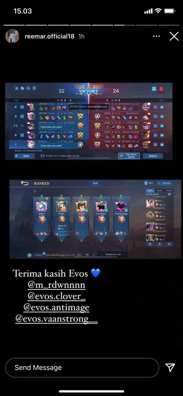 Reemar EVOS is real? Begini wujud cinta Reemar Martin kepada Macan ...