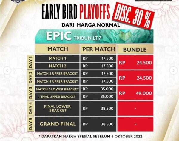 Murah banget! Daftar harga tiket playoff MPL ID S10 dan cara belinya | ONE Esports Indonesia