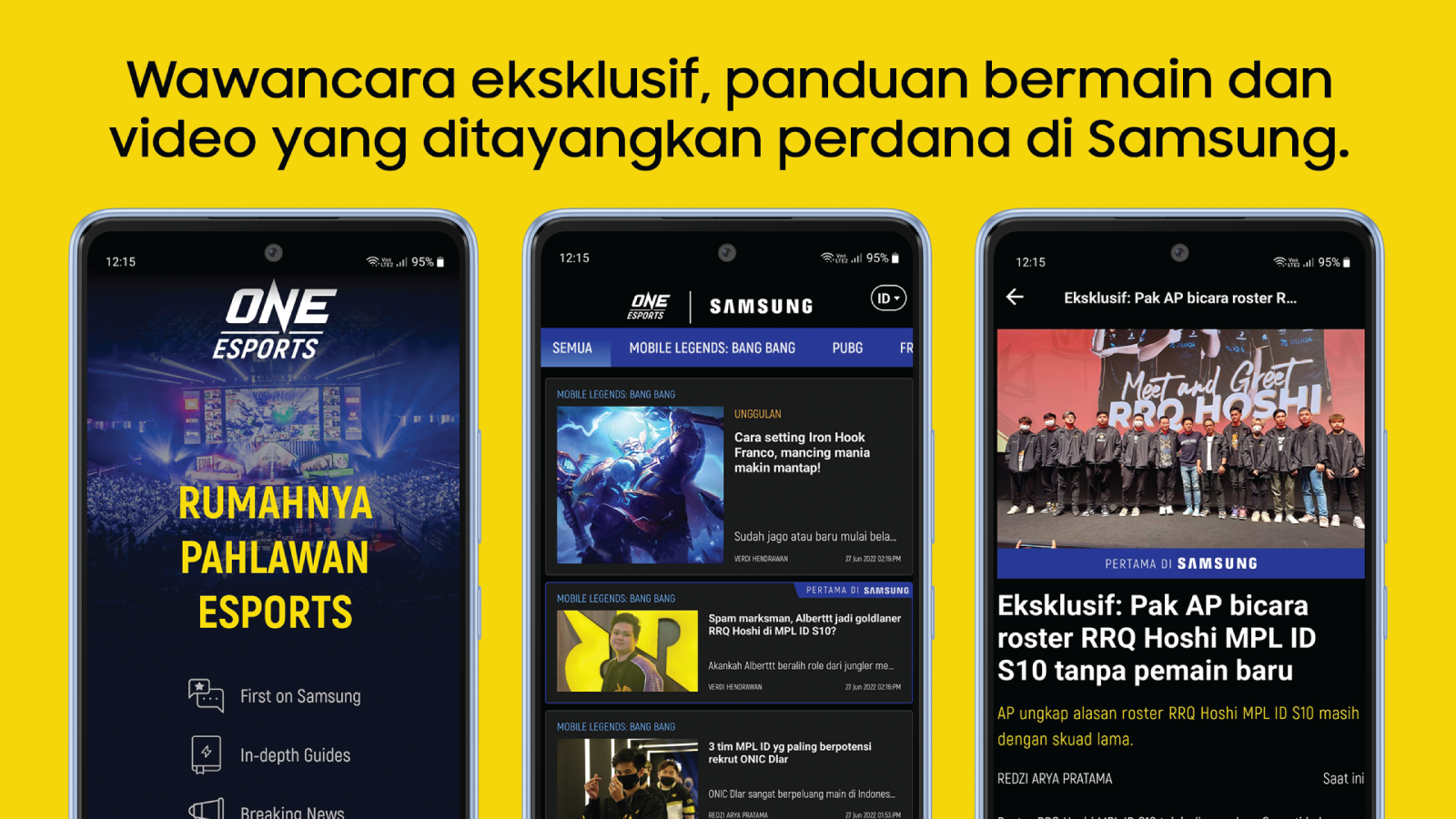 Dapatkan akses eksklusif ke interview, panduan bermain dan lainnya melalui ONE Esports app untuk ...