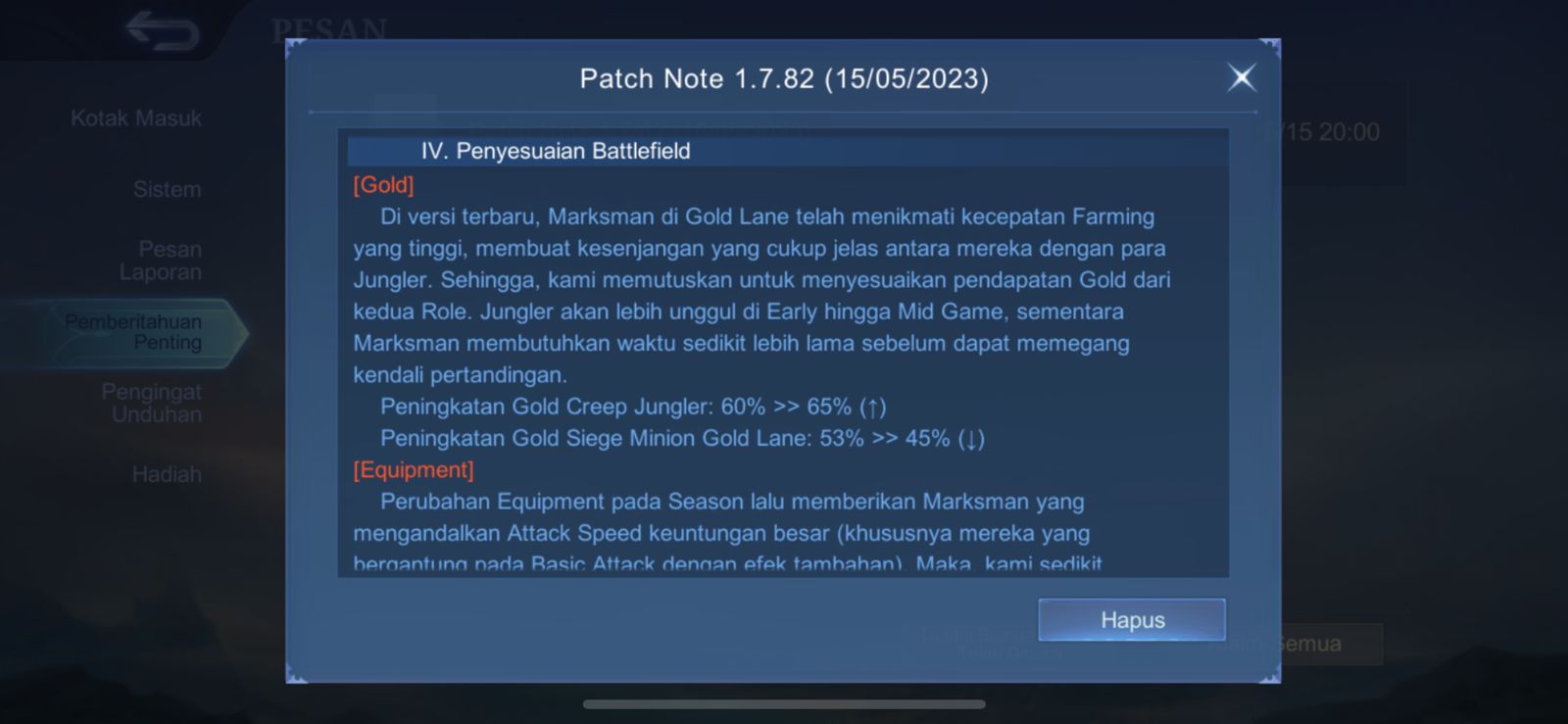 Pengaruh besar patch MLBB terbaru pada Gold Laner dan Jungler | ONE ... Pengaruh besar patch MLBB terbaru pada Gold Laner dan Jungler | ONE ...