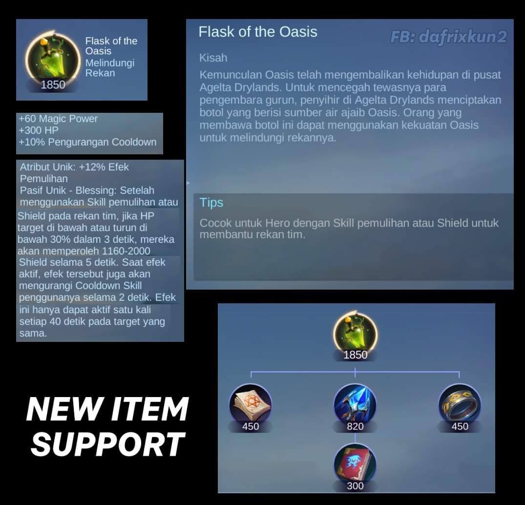 Penjelasan item Flask of Oasis MLBB, welcome back META healer! | ONE Esports Indonesia
