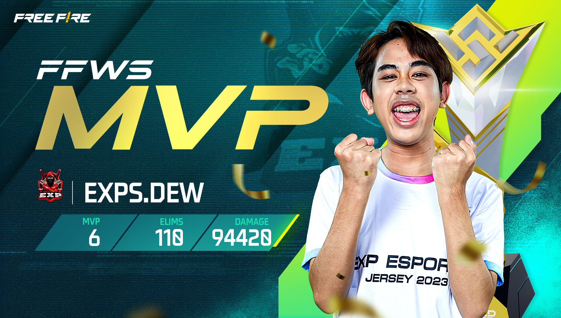 Combo skill FF terbaik ala EXPS Dew, MVP FFWS 2023 Bangkok | ONE Esports Indonesia