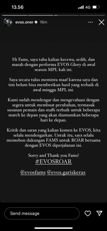 EVOS Glory ganti roster is real! ONER konfirmasi | ONE Esports Indonesia