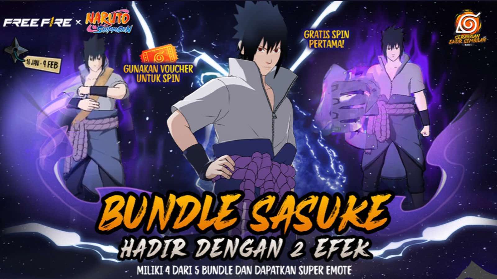 Cara dapat bundle Sasuke Free Fire eksklusif, mode Susanoo On! | ONE ...