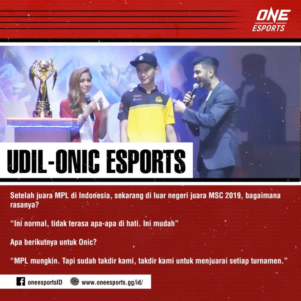 Udil Surbakti: Sudah takdir Onic juarai semua turnamen | ONE Esports ...