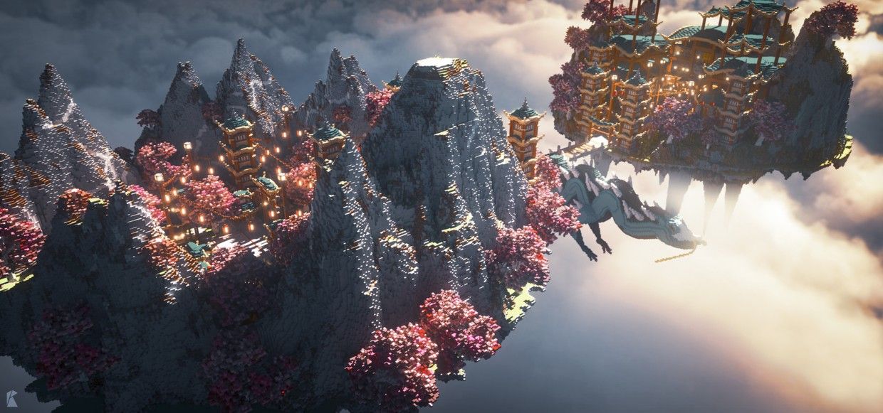 Professional builder Minecraft bangun replika kota dari Anime | ONE ...